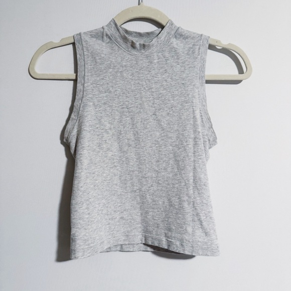 SKIMS | Tops | Skims Heather Gray Mock Neck Tank | Poshmark
